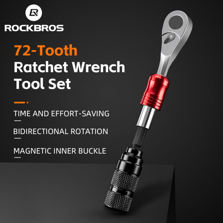 ROCKBROS Ratchet Wrench Tool Set 72-tooth Portable Bicycle Repair Set ...