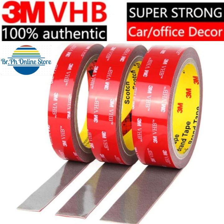 3M Super Strong VHB Double Sided Adhesive Tape Rubber Foam Gray 10mm-15mm-20mm | Lazada PH