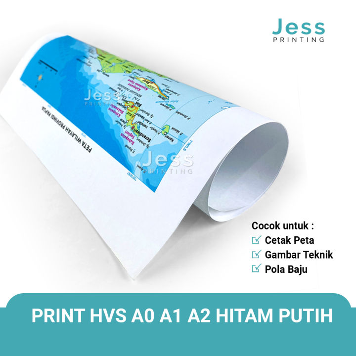 Print Cetak Gambar Ukuran Besar A0 A1 A2 Hitam Putih Bahan Kertas HVS ...