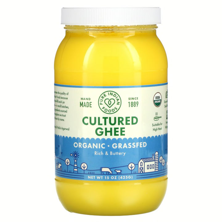 ️Pure Indian Foods, Organic & Grass-Fed Cultured Ghee, 15 oz (425 g ...