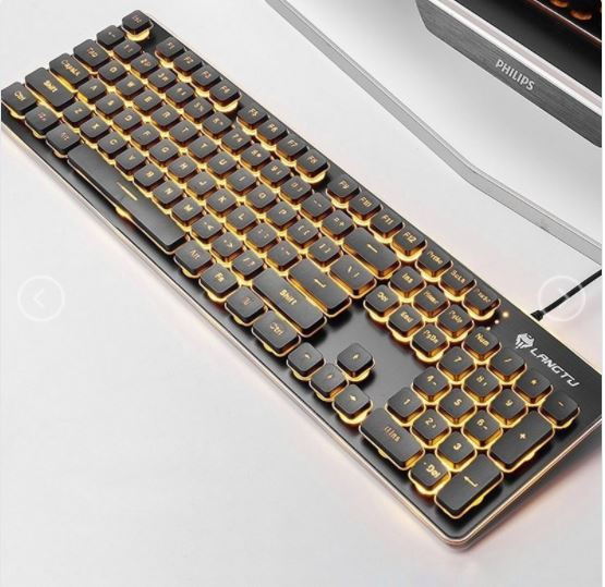 FIREWOLF 104 Keys Mechanical Feeling Keyboard USB Wired Silent RGB ...