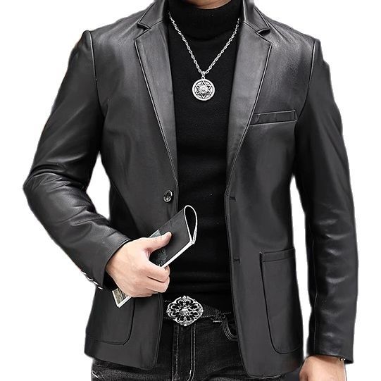 Jas - Jas Kulit Pria Elegan untuk Pesta dan Acara Bisnis 100% Domba ...