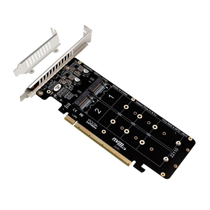 PCIE 4.0 Dual-Disk PCIeX16 to M.2 M-Key NVME SSD Expansion Card ...