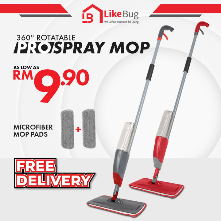 ⚡️LIKE BUG⚡️SPRAY MOP with Micro-Fibre Pad Headed/ Rectangular headed ...