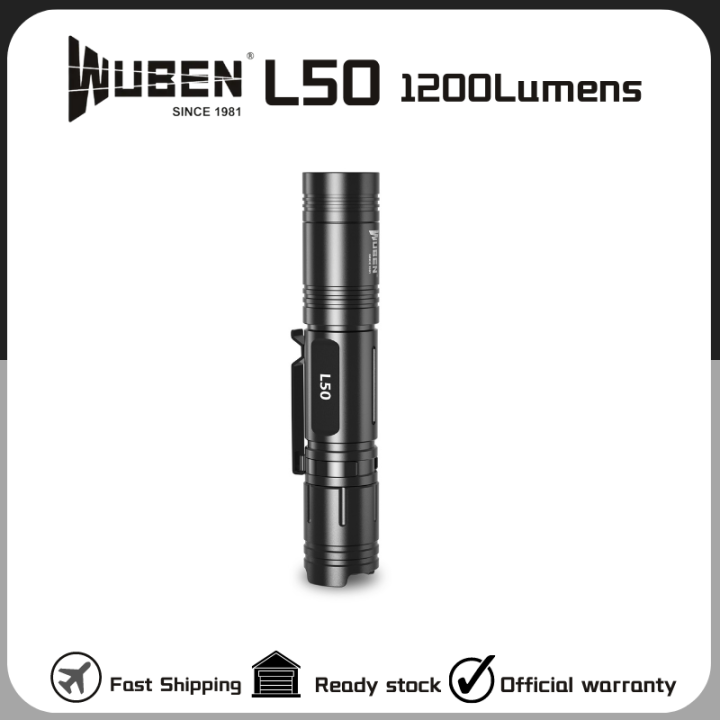 WUBEN L50 Flashlight 1200Lumens P9 LED USB Rachargeable Aluminum Body ...