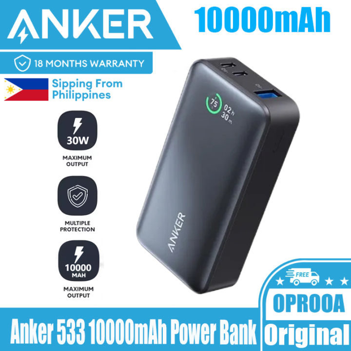 Anker 533 magsafe Power Bank magnetic Power IQ 3.0 Portable Fast Charger with PD 30W Output wall ...