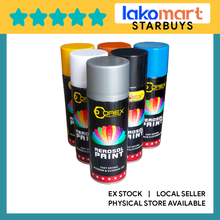 OREX Fast Drying Aerosol Acrylic Lacquer Spray Paint Anti Rust Primer ...
