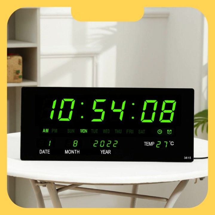 COD Digital Clock Wall Clock Led Alarm Clock With Calendar/Temperature ...