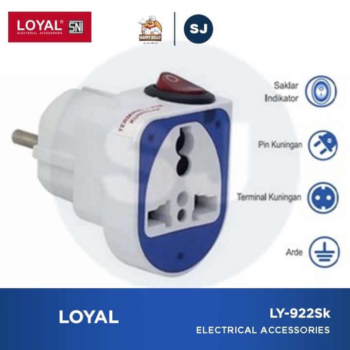 Loyal Over Steker Adaptor Colokan Listrik 3 Kaki Sambungan LY-921K SNI ...