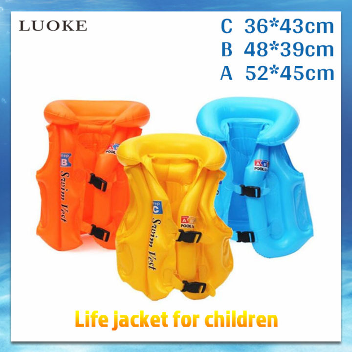 Luoke Children Life Jackets Safety Float Inflatable Swim Premium Straps ...