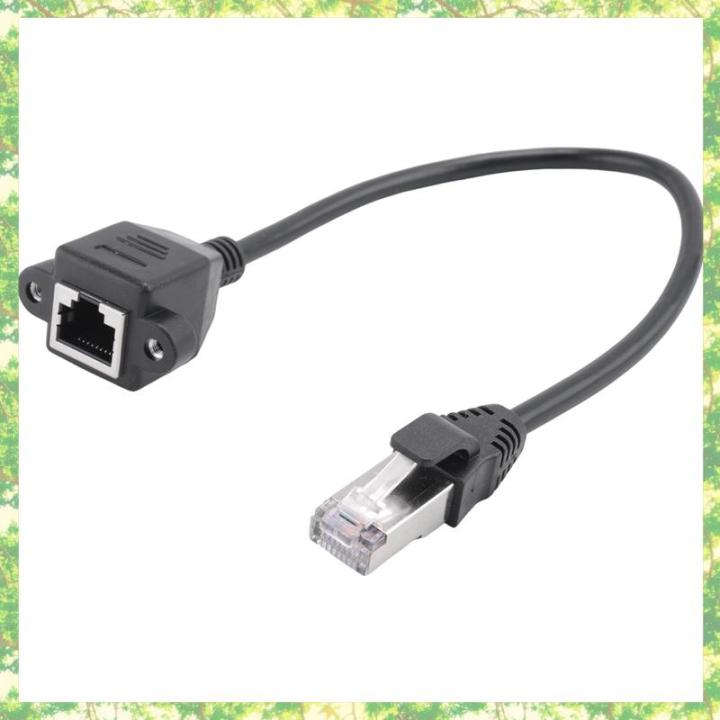 1FT RJ45 Male to Female Screw Panel Mount Ethernet LAN Network ...