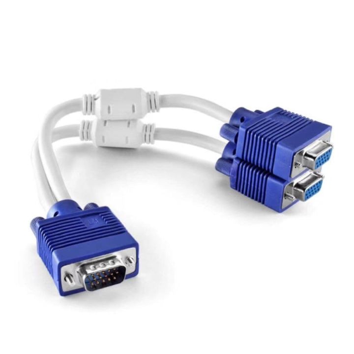 kabe VGA cabang 2 CABLE 1 male 2 female splitter HIGH QUALITY kepala biru | Lazada Indonesia