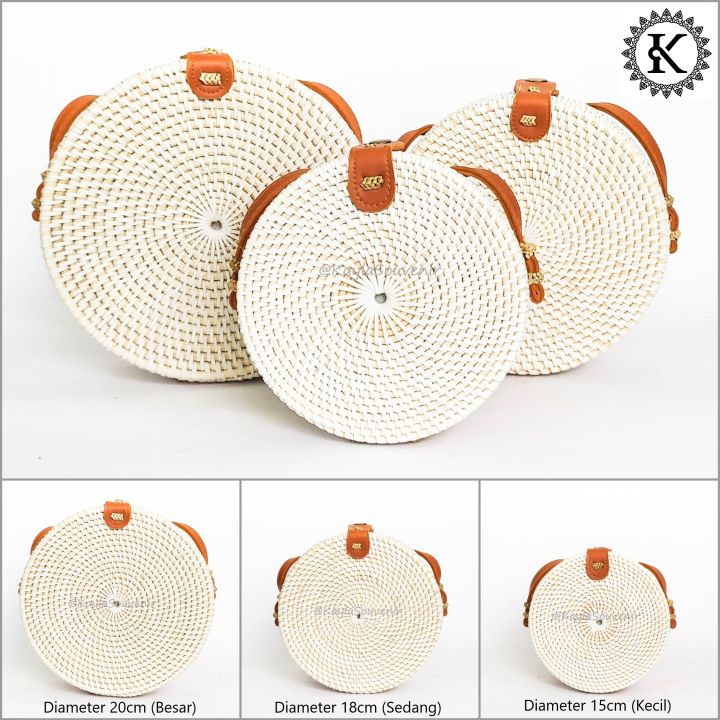 Tas Rotan Bulat Putih - Kain Etnik | Lazada Indonesia
