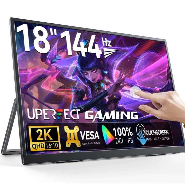 UPERFECT 18 inch 2K 144hz Touch screen Portable Monitors Gaming ...
