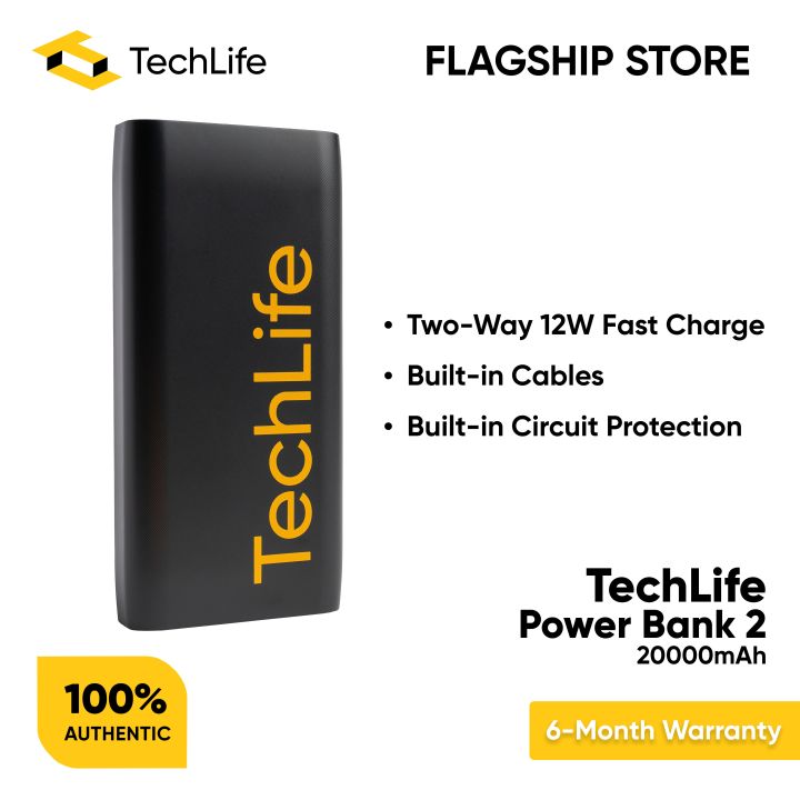 TechLife Power Bank 2 10000mAh/20000mAh | Two-Way Fast Charging | Built ...