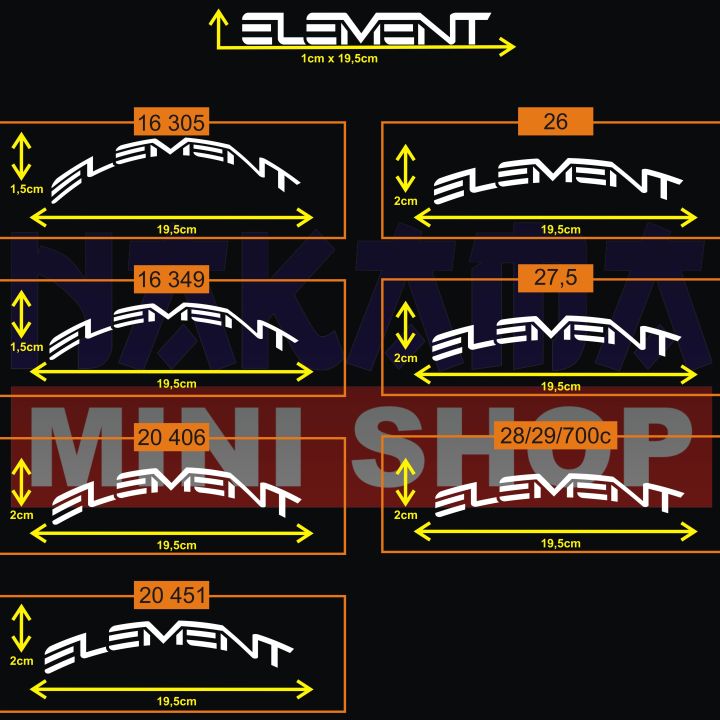 Cutting sticker velg sepeda Element 2cm | Lazada Indonesia