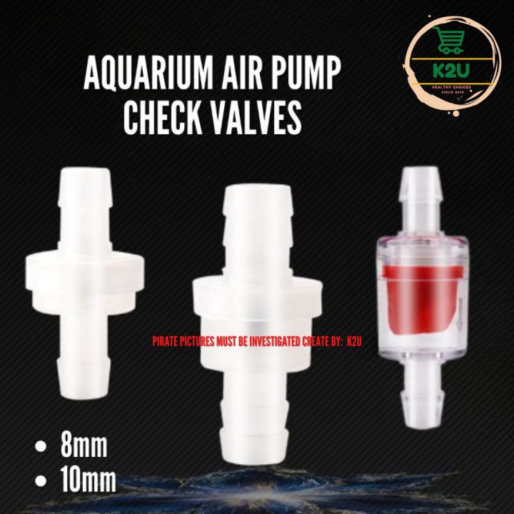 AQUARIUM Air Pump Check Valves/ Clear Plastic One Way Non-Return Check ...