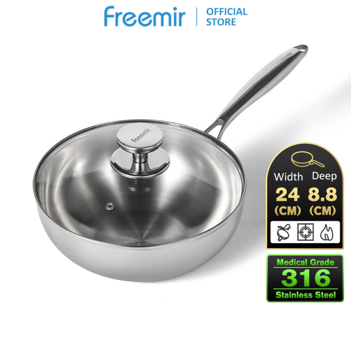 [MEDICAL GRADE] freemir Panci Stainless 316 0-Coating 24cm Anti Karat ...