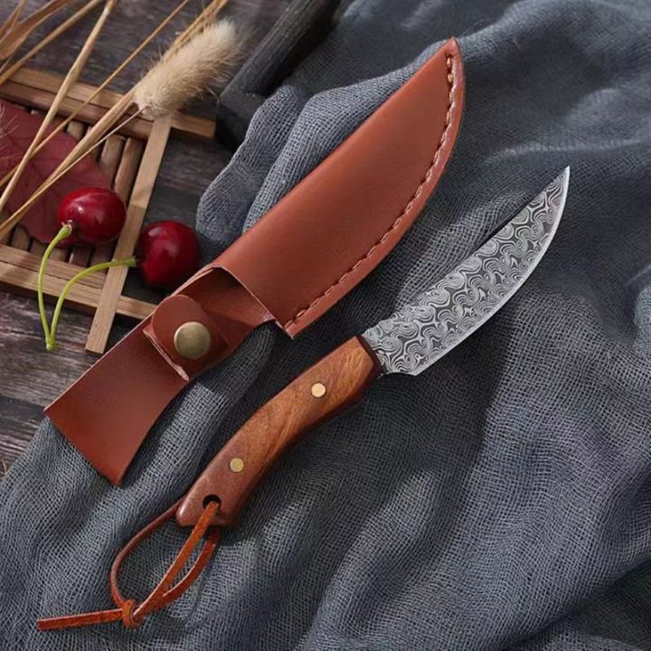 มีดแคมป์ปิ้งเล็ก มีดหั่นสเต็ก มีดพบพาเล็ก แถมซอง SD26 | Lazada.co.th