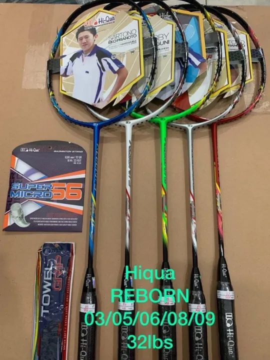 Raket Badminton HIQUA HQ REBORN 3/5/6/8/9 ORIGINAL KUAT 32LBS | Lazada ...