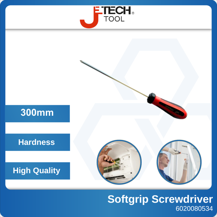 JETECH GTH8 300 Go Through Softgrip Screwdriver Flat 300mm | Lazada