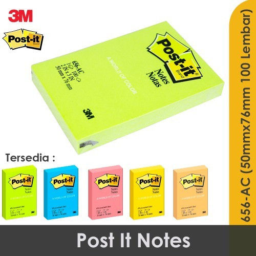 3M Post-It Sticky Notes 656-1 100 Sheets 2x3 inch | Lazada Indonesia