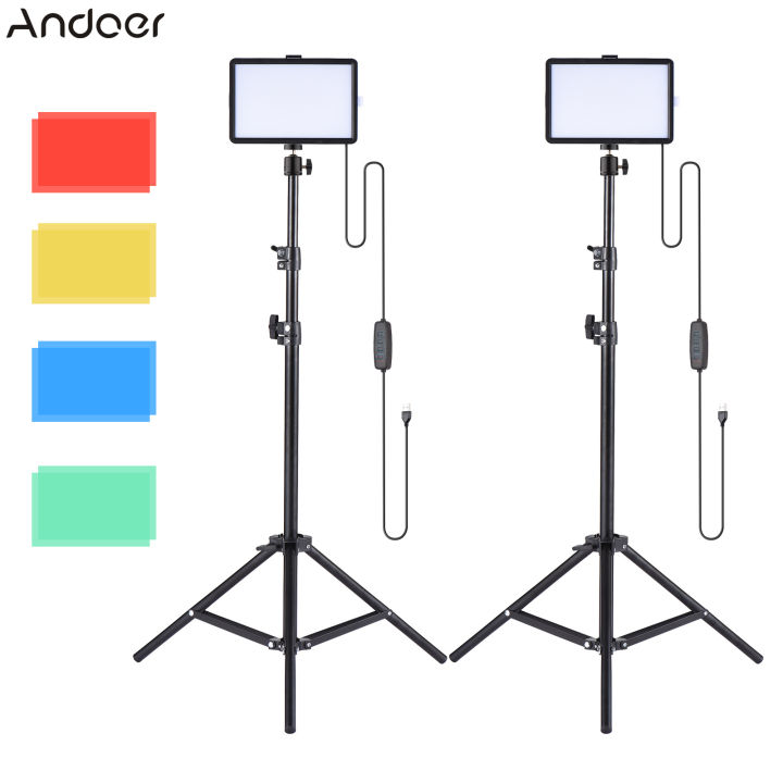 Andoer 2 Pack USB LED Video Lights Kit with 3200K-5500K Fill Lights ...