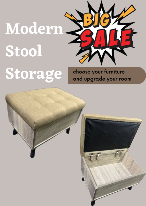 Stool Storage Cushion Seat Chair Storage Stool Modern Style Bench Chair ...