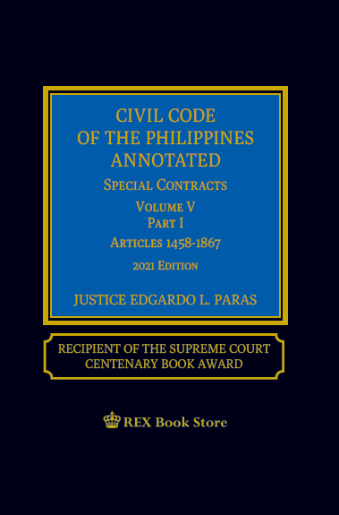 Civil Code of the Philippines Annotated Volume V Part 1 by Paras (2021 ...