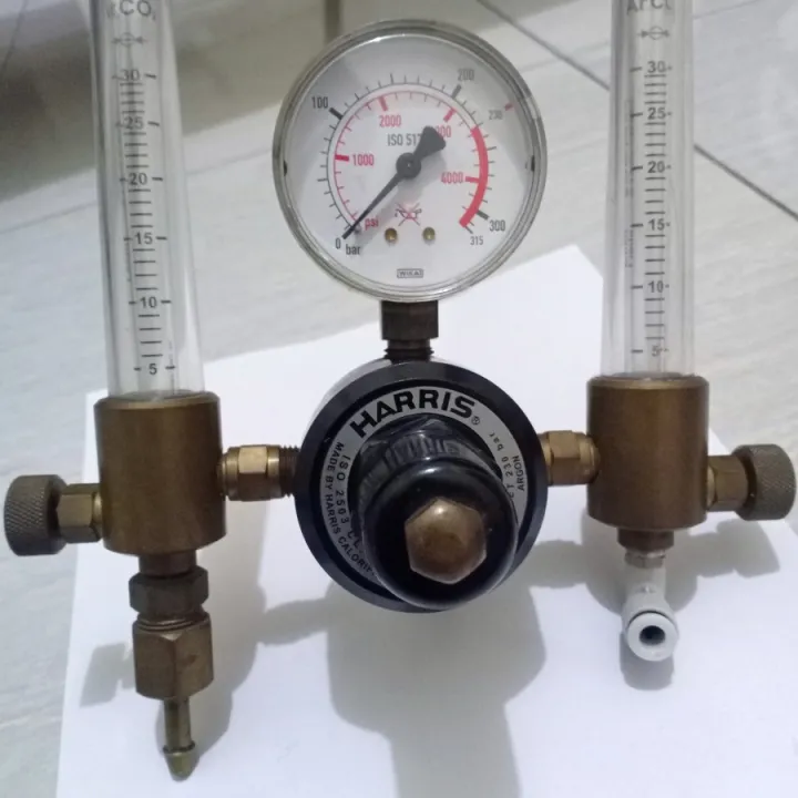 REGULATOR ARGON CO2 HARRIS 821D-F REGULATOR DOUBLE FLOWMETER SECOND ...