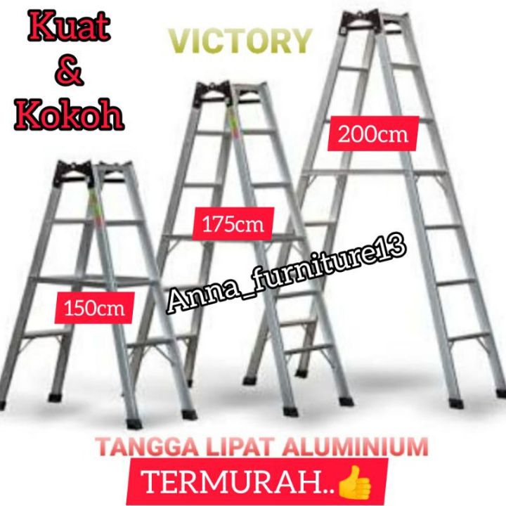 TANGGA LIPAT ALUMINIUM BINA KARYA PRODUK ASLI Uk.150CM & 200CM | Lazada ...