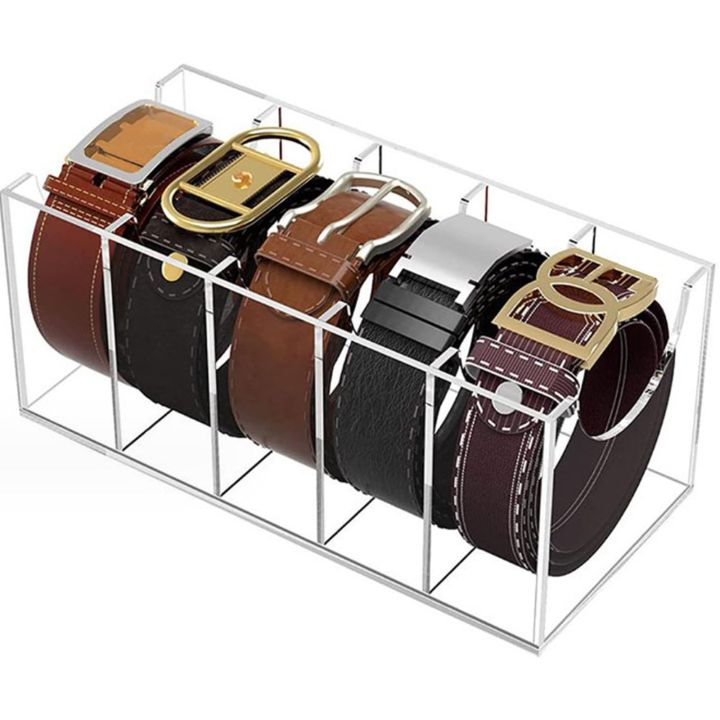 Acrylic Belt Storage Box Multifunctional Belt Tie Scarf Transparent ...