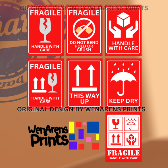 10 pcs Fragile This Way Up Handle With Care Label Sticker For Parcels ...