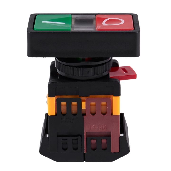 AC 220V Yellow Light ON-OFF START STOP Momentary Push Button Switch 1 ...