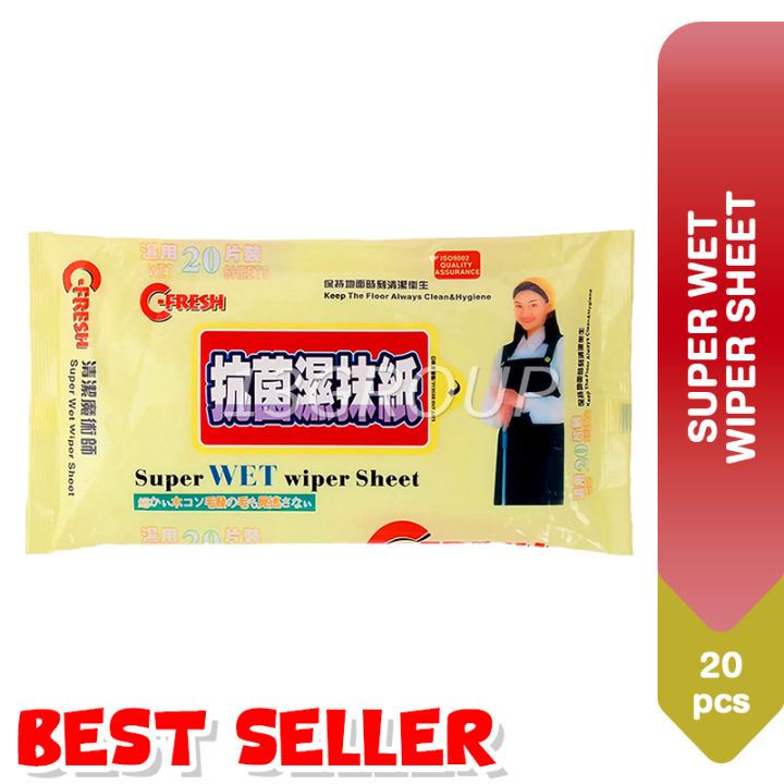 Super Floor Wet Wipes Wiper Cleaning Sheets (C-Fresh), 20 Sheets [Min ...
