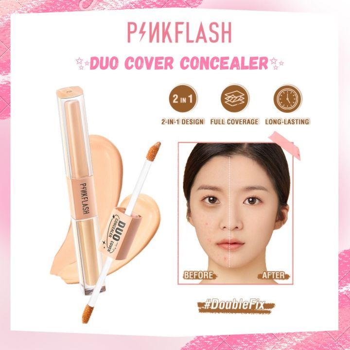 Pinkflash Duo Cover Concealer / Double Fix 2 in 1 Dual Shade Concealer ...