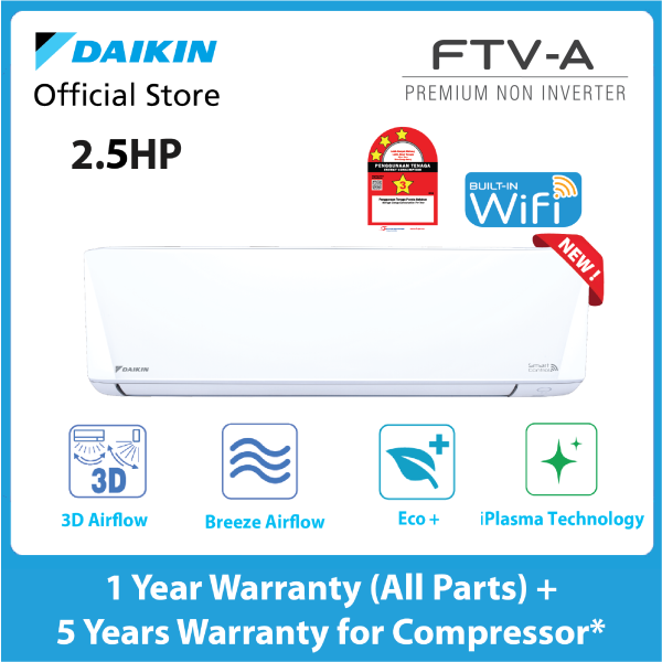 Daikin 1hp 2 5hp Inverter Wall Mounted Air Conditioner R32 Ftkf25a