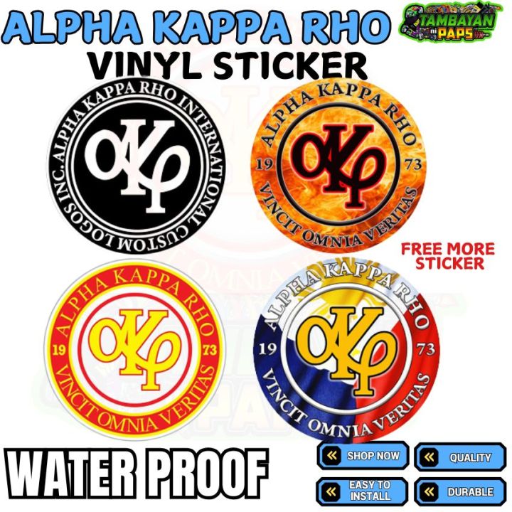 ALPHA KAPPA RHO LAMINATED VINYL STICKERS PREMIUM QUALITY SUN/WATER/DUST ...