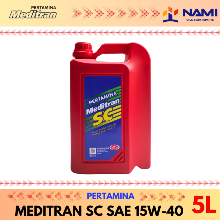 *PERTAMINA MEDITRAN SC SAE 15W-40 (5L) GALON* Oli Pelumas Mesin Diesel ...