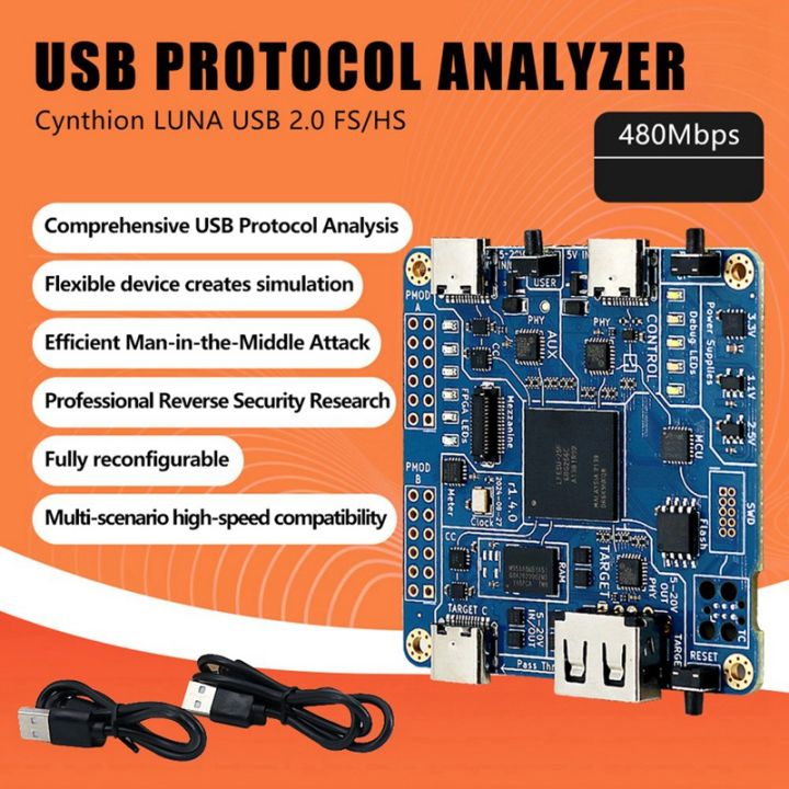 USB 2.0 Protocol Analyzer Open Source FPGA Board-Cynthion LUNA Multi ...