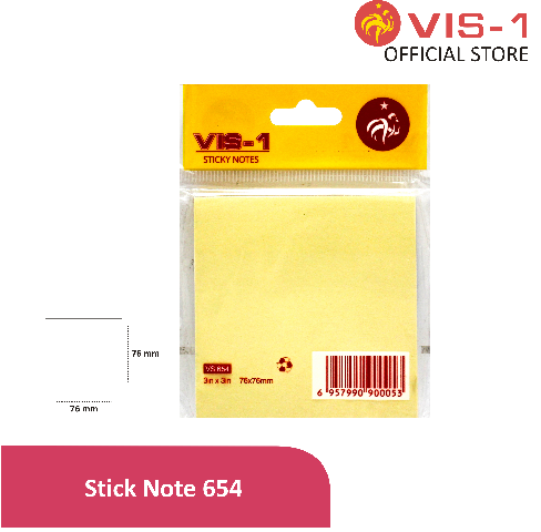 Vis-1 Stick Note Kuning 654 / Memo Tempel Stick Note Motif 75 Sheets ...