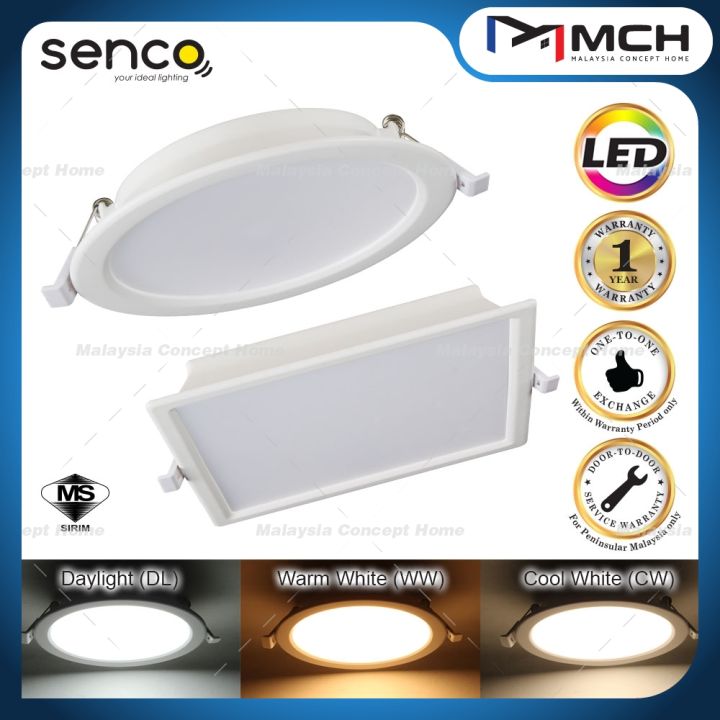 SENCO SC73 12W/18W 4"/6" ROUND/SQUARE DOB LED DOWNLIGHT | Lazada