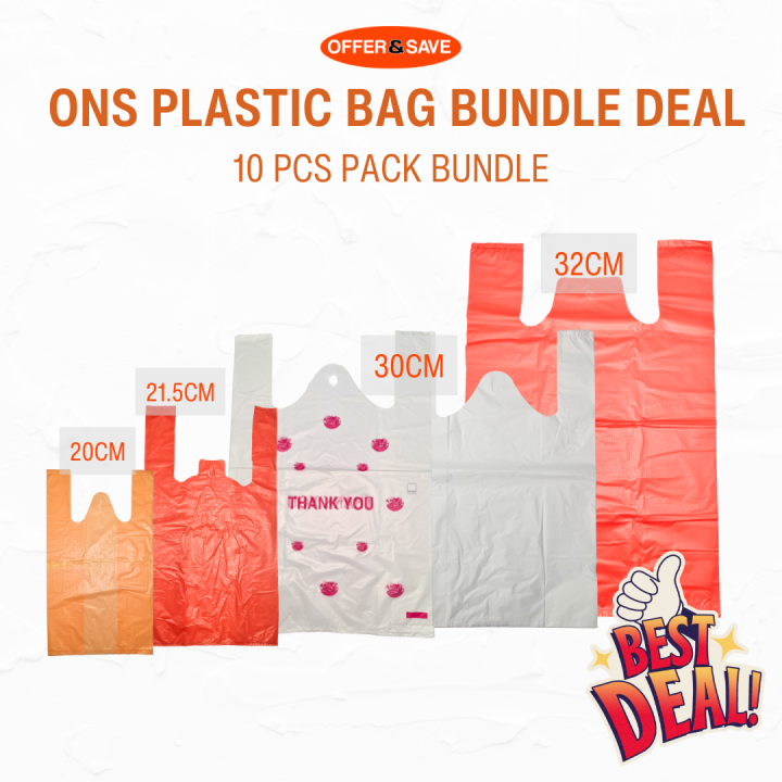 ONS Plastic Bag BBQ Bag Groceries Bag Trash Bag Bundle 10 Pack Deal ...