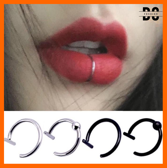 LIP RING lip piercing FASHION stainless hip hop cincin bibir, kuku ...