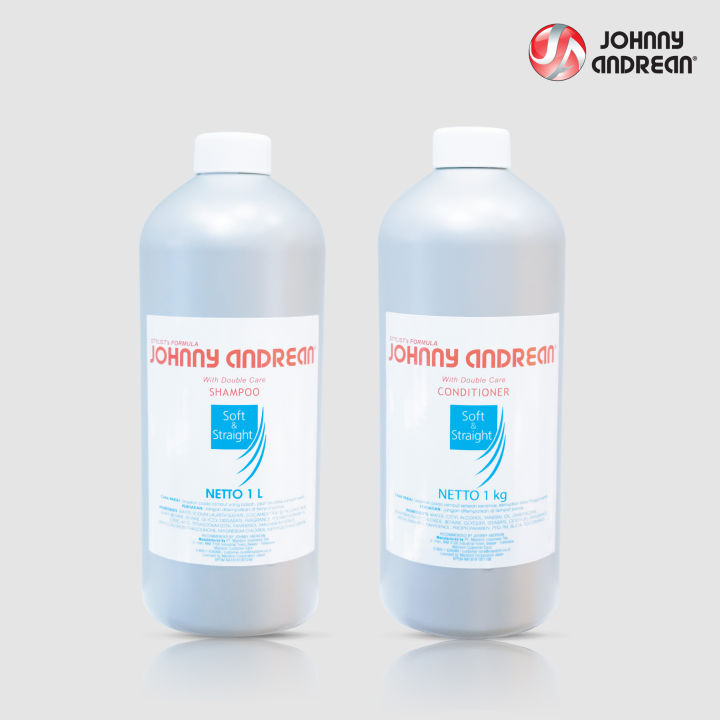 SHAMPO & CONDITIONER JOHNNY ANDREAN SOFT AND STRAIGHT 1000ML | Lazada ...