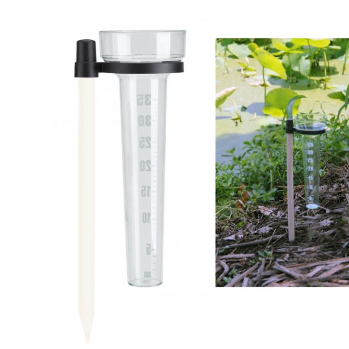 Outdoor Rain Gauge Plastic Rain Gauge with Holder Rain Collector Garden ...