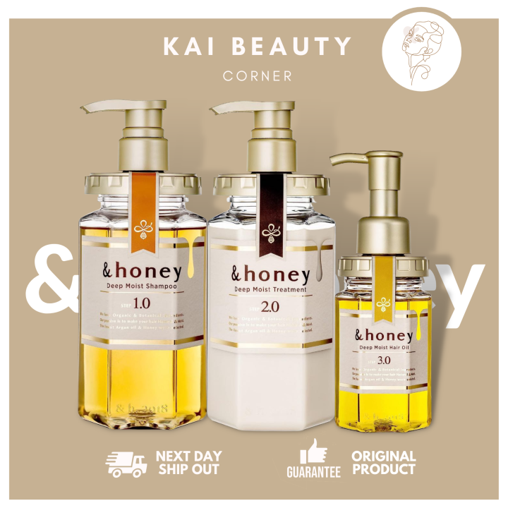 (kaibeauty) &honey Deep Moist Shampoo 440ml | Treatment 450g | Hair Oil 100ml | Lazada PH