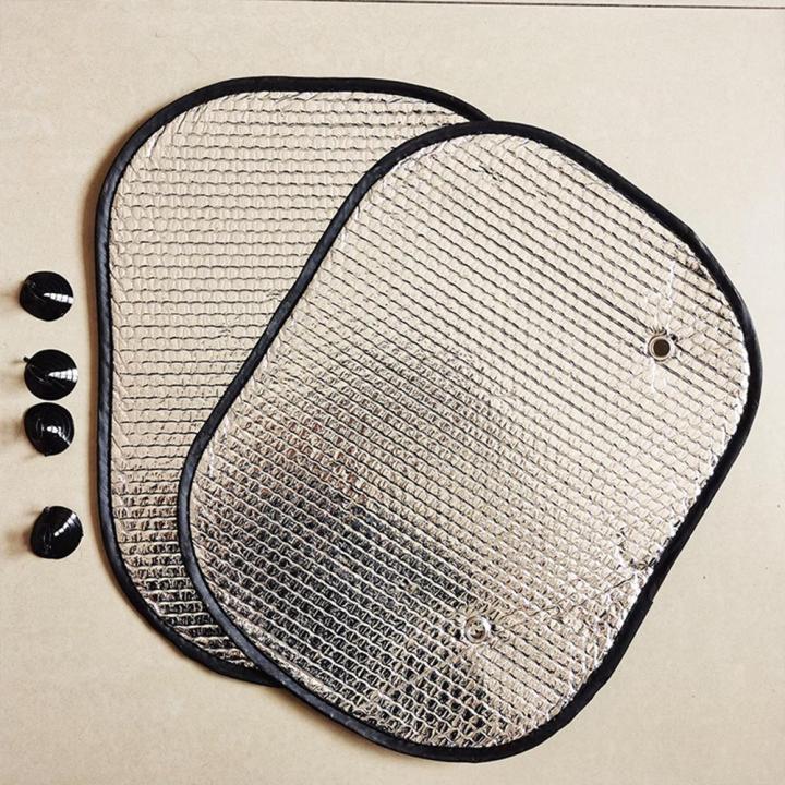 2pcs Silver Reflective Auto Car Side Window Sun Visor Shade Block Cover ...