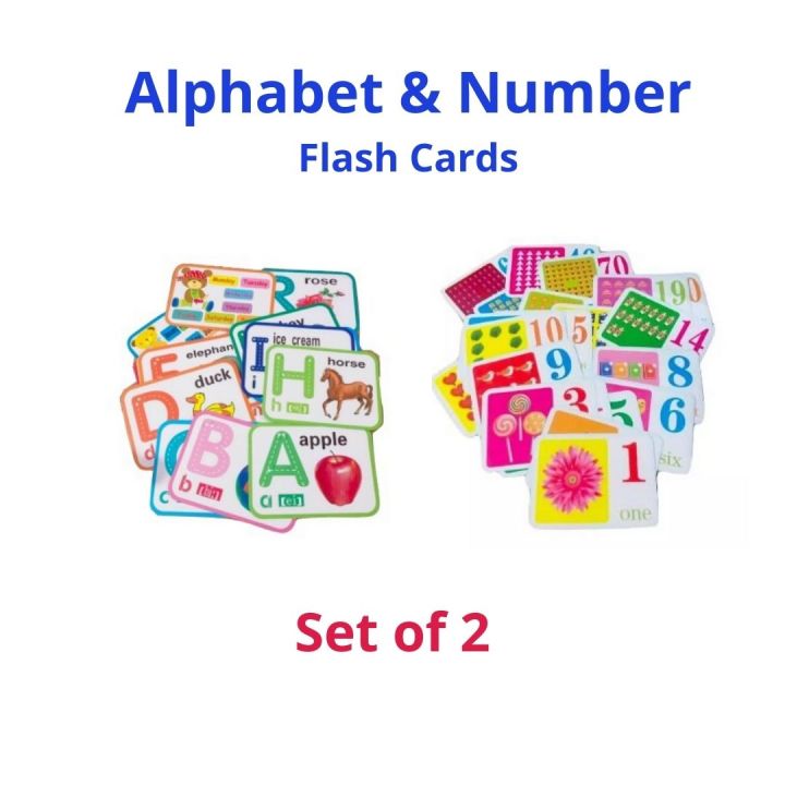 The Original Alphabet ABC Letter and Numbers Flash Cards Set for Baby Toddler Preschool Kids ...