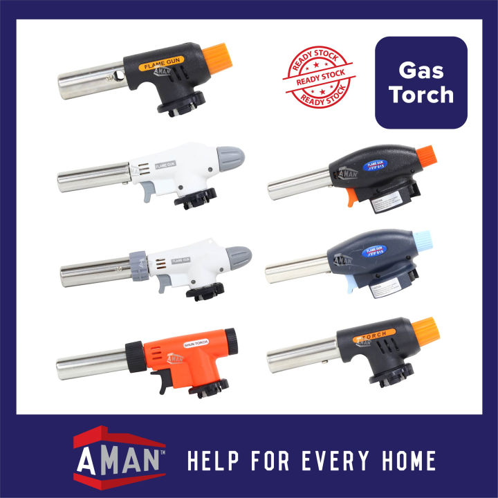 Gas Torch Gun Butane Burner Flaming Thrower Welding Camping Fire Maker ...
